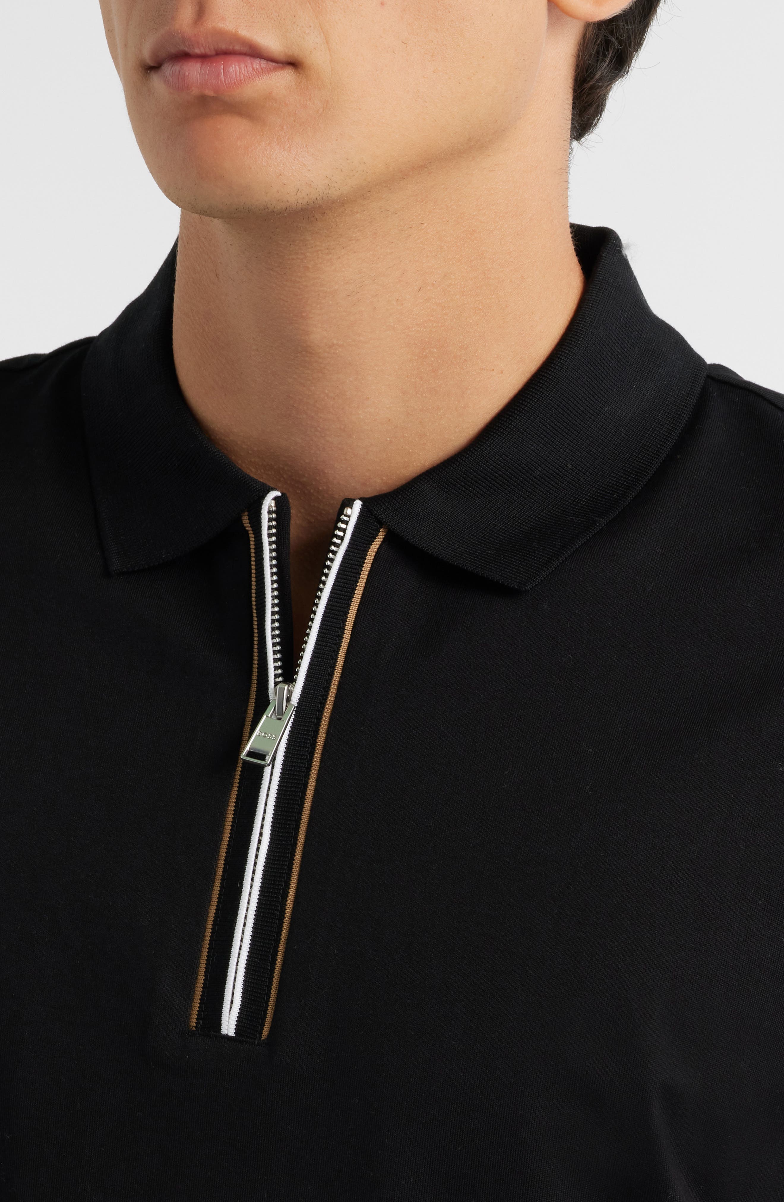 BOSS Paras Quarter Zip Cotton Polo | Nordstromrack