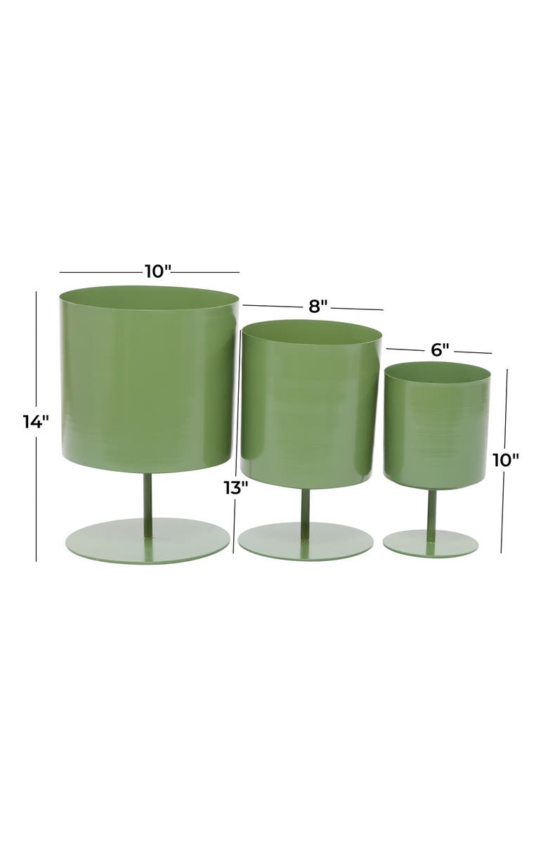 GINGER BIRCH STUDIO Green Metal Modern Planter - Set of 3 | Nordstromrack