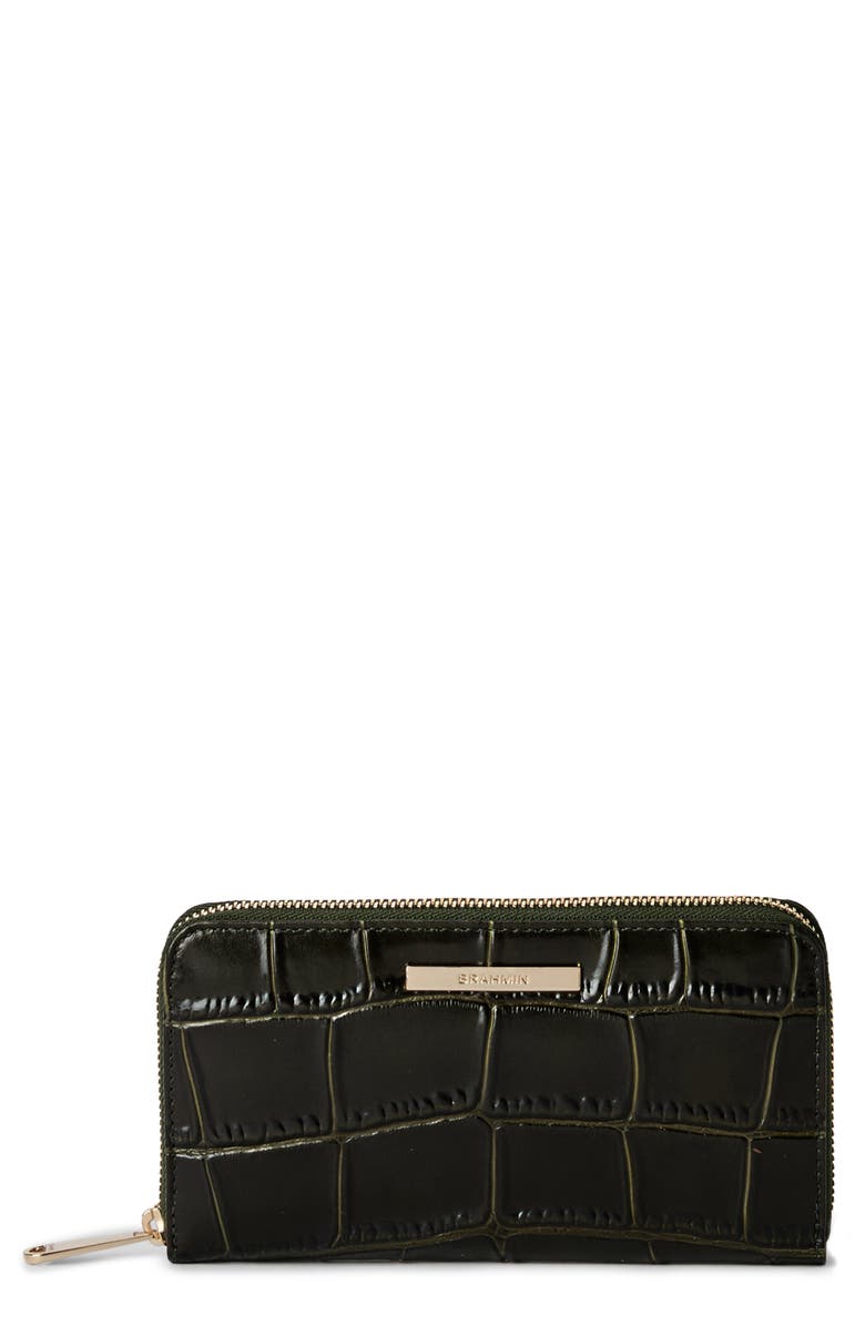 Brahmin Suri Croc Embossed Leather Zip Wallet | Nordstrom