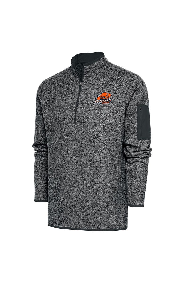 ANTIGUA Men's Antigua Heather Charcoal Bucknell Bison Fortune Quarter ...