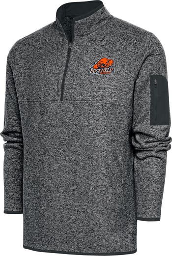 ANTIGUA Men's Antigua Heather Charcoal Bucknell Bison Fortune Quarter ...