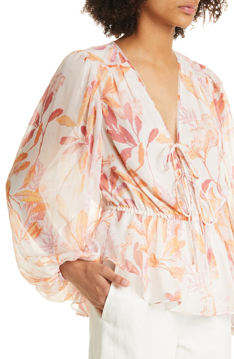 Ted Baker London Harper Floral Tie Front Blouse | Nordstromrack