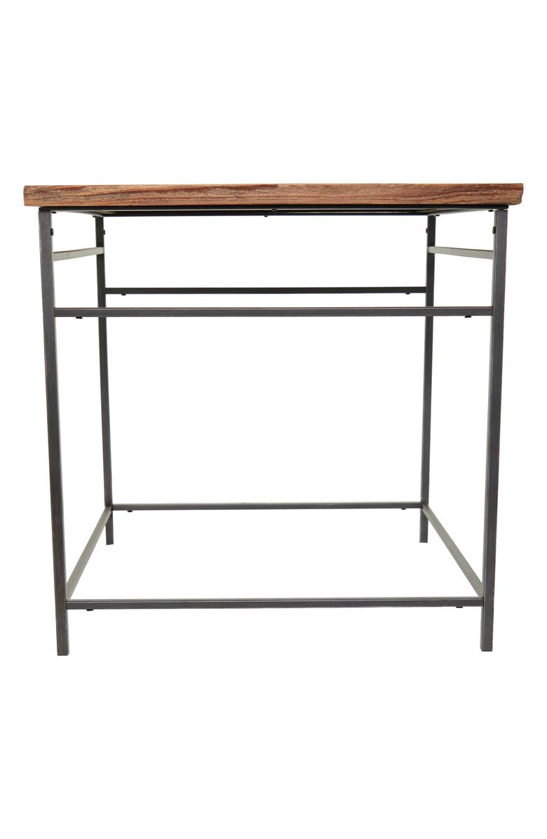SONOMA SAGE HOME Black Metal Rustic Accent Table with Brown Wood Top ...