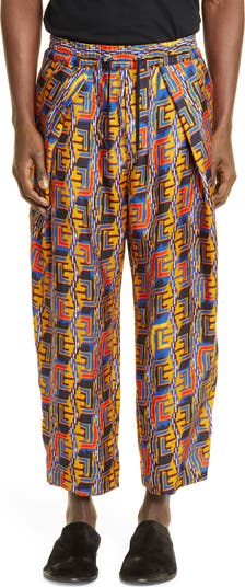Balmain Men's Pleated Monogram Pants | Nordstrom