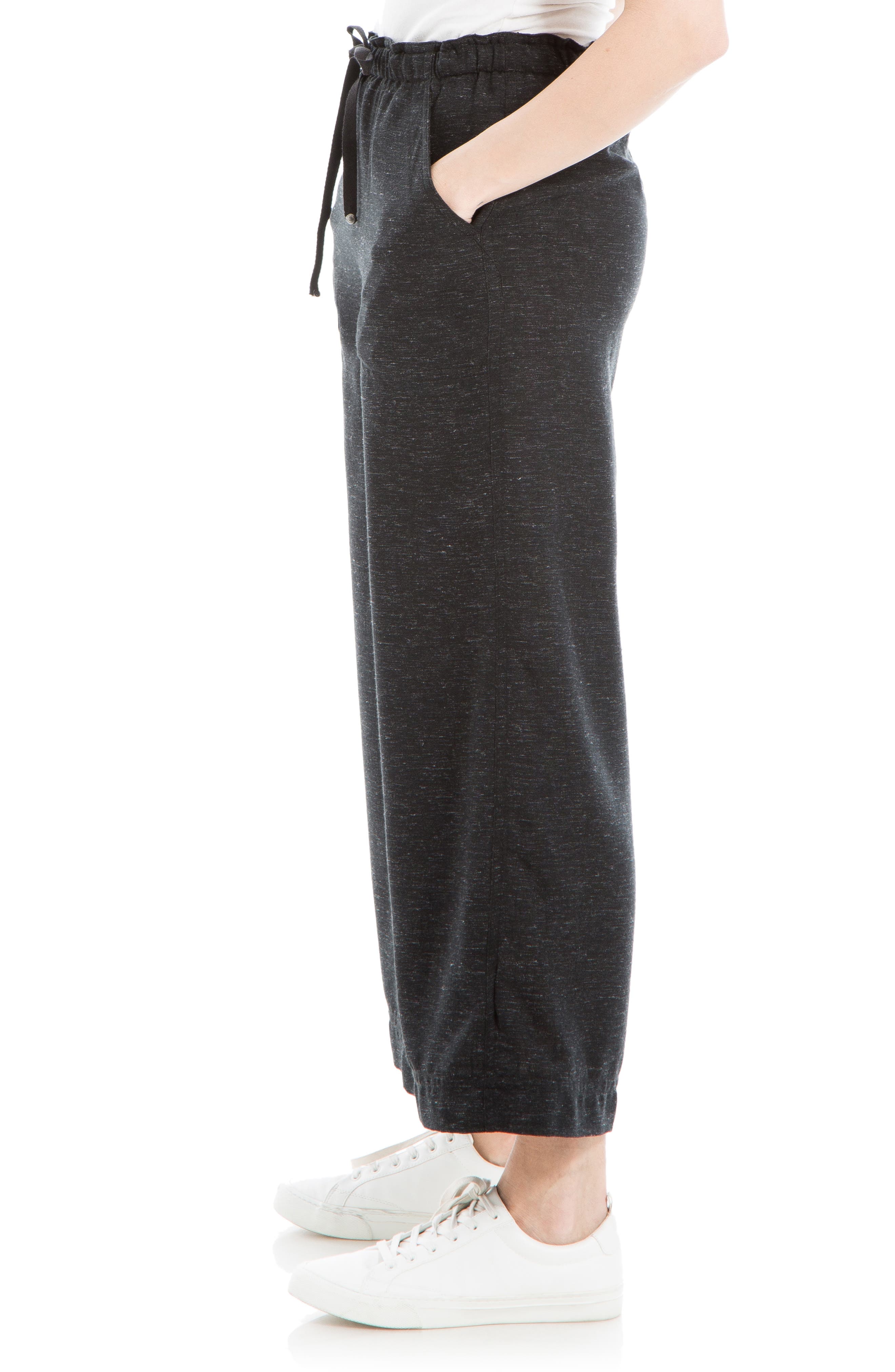 MAX STUDIO Heathered Crop Wide Leg Pants | Nordstromrack