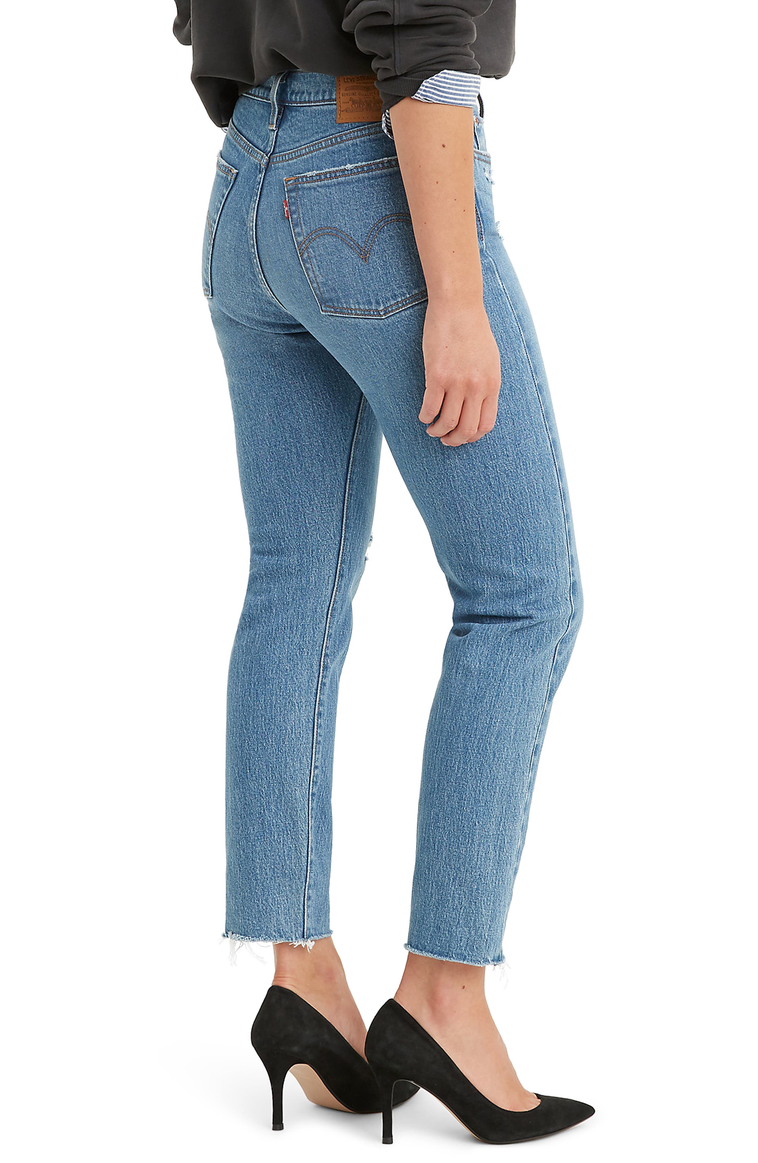 Levi's® Wedgie Icon Fit High Waist Raw Hem Jeans | Nordstrom