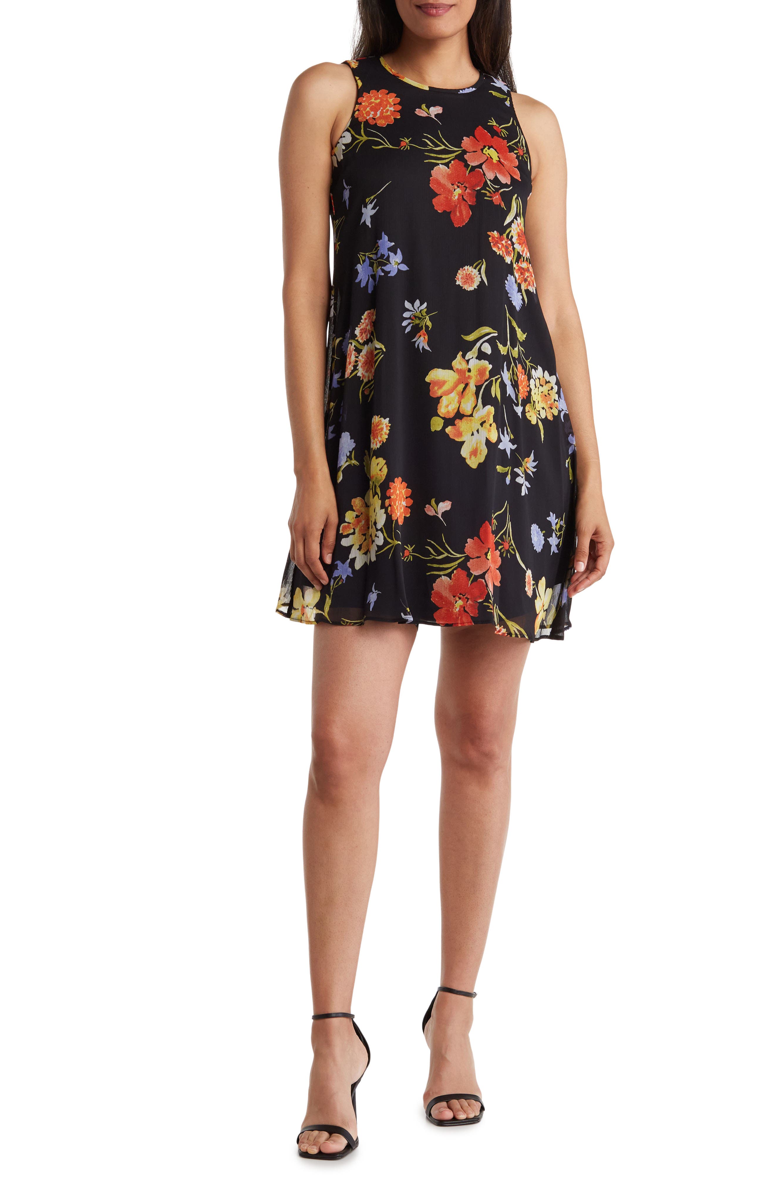 Floral Chiffon Trapeze Dress (Women) | Nordstromrack