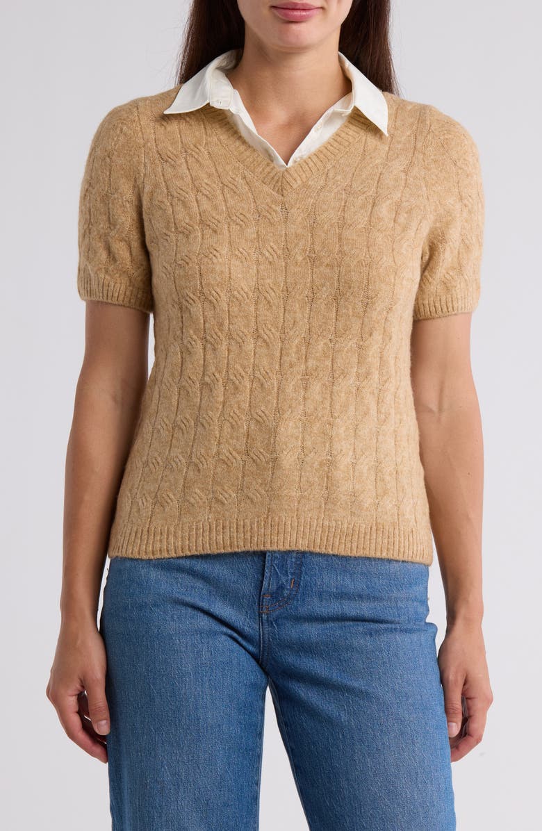 1.STATE Twofer Cable Stitch Sweater | Nordstromrack