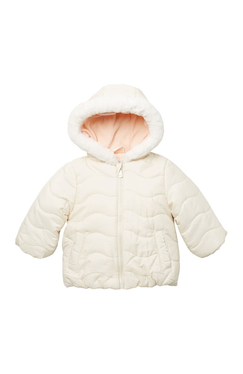 Kensie Girl Faux Fur Trim Wave Quilted Puffer Jacket | Nordstromrack
