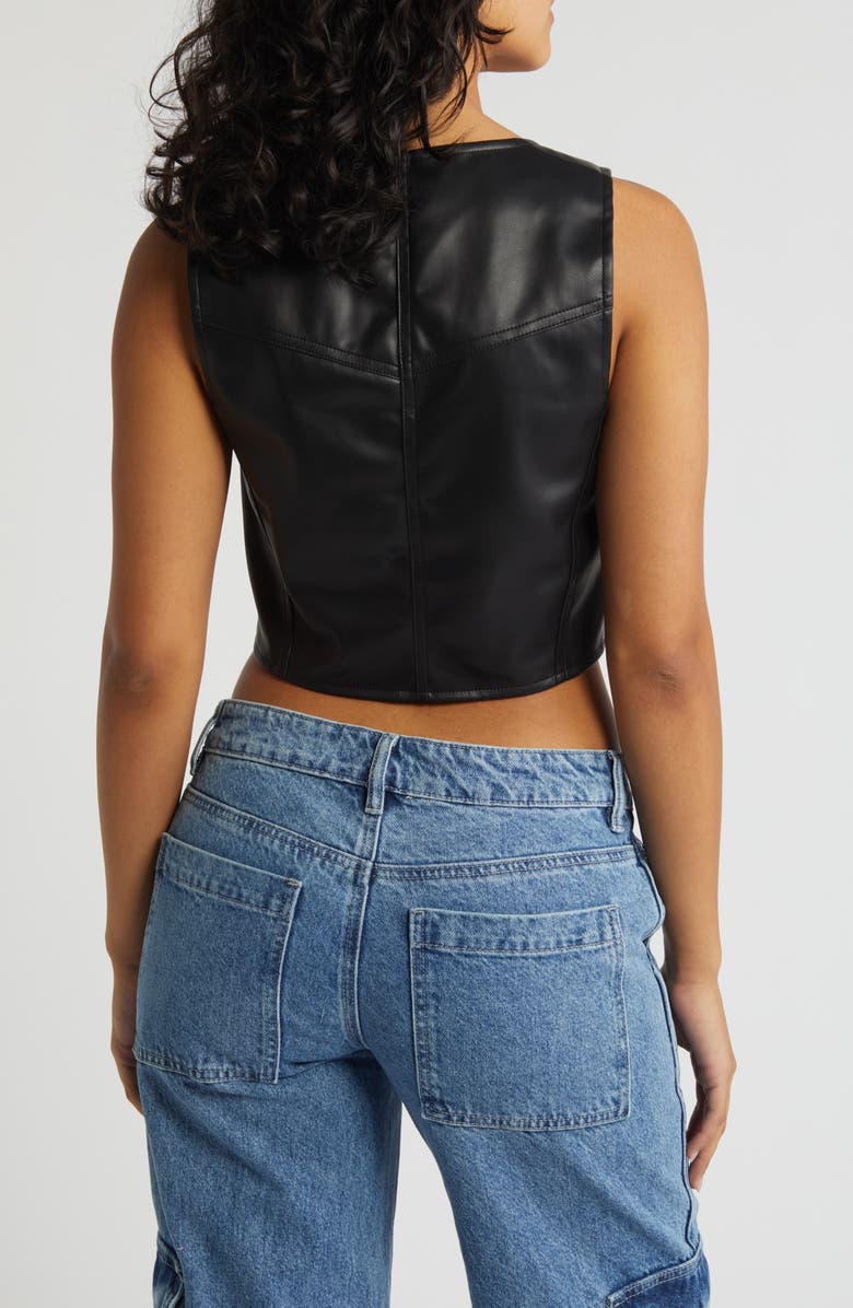 PacSun Tie Front Faux Leather Vest | Nordstrom