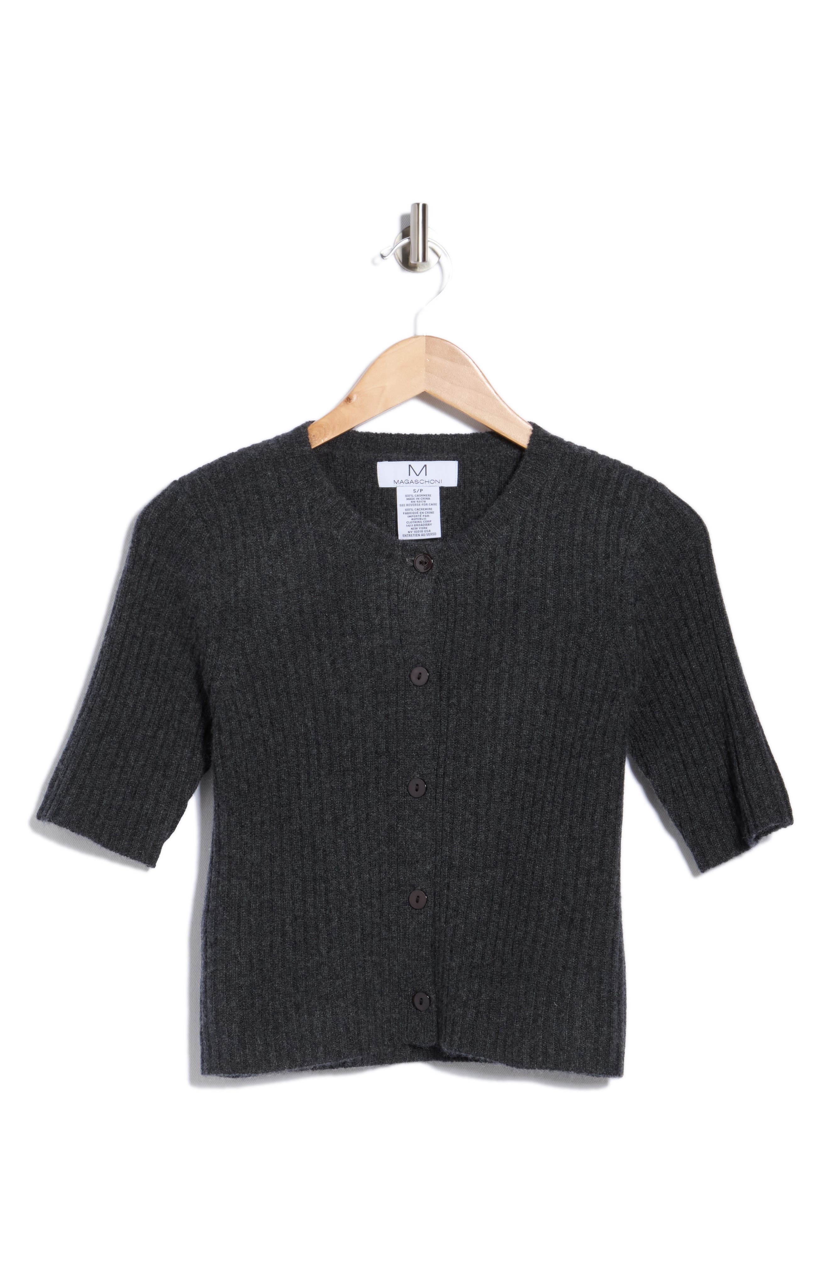 Magaschoni Short Sleeve Cashmere Cardigan | Nordstromrack