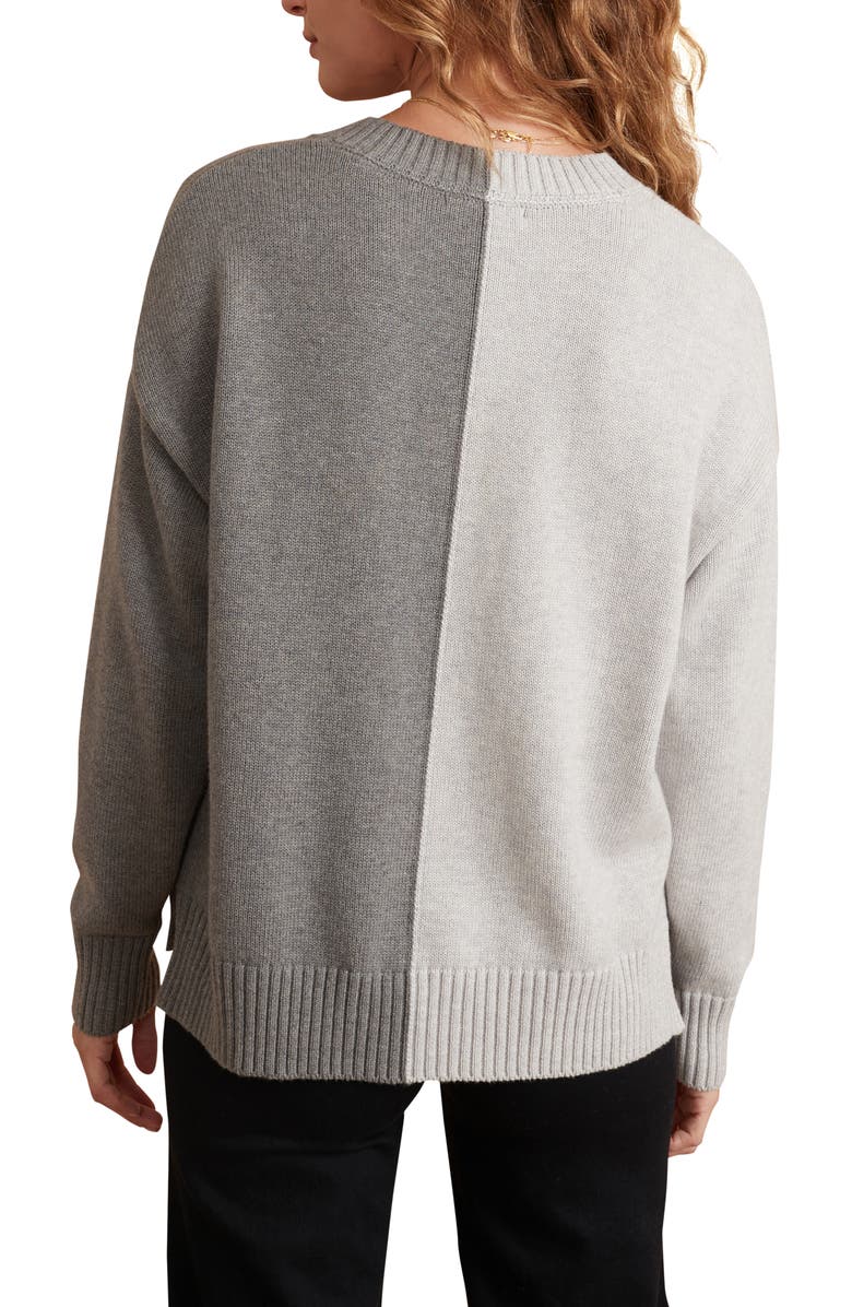 Marine Layer Gisel Oversize Contrast Panel Cotton Blend Sweater ...
