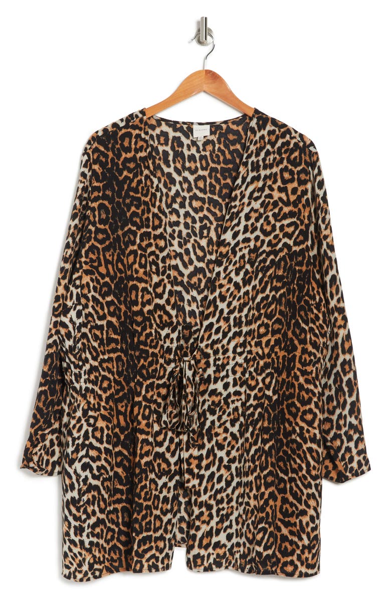 Pleione Leopard Print Tie Front Wrap | Nordstromrack