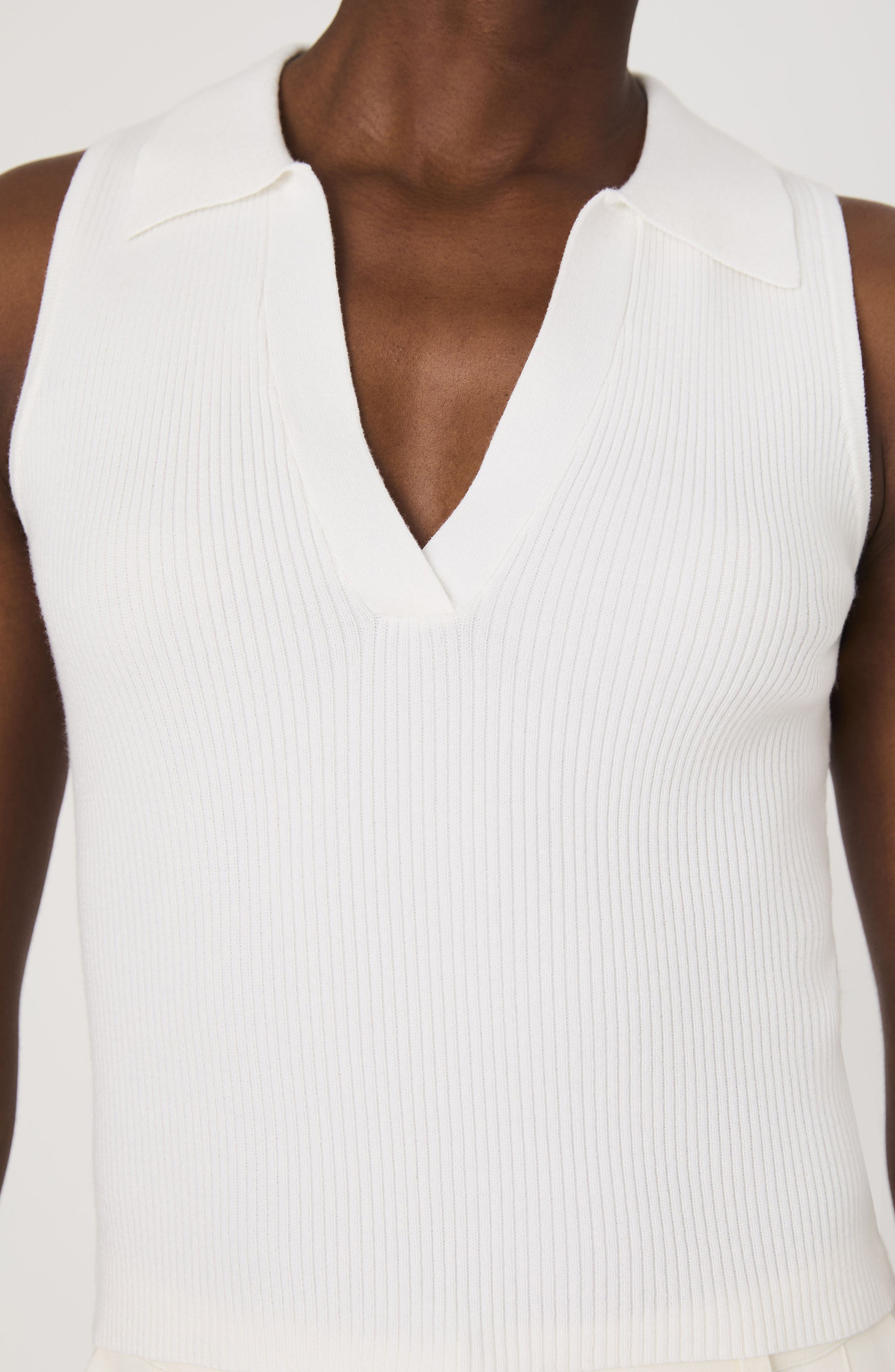 French Connection Mozza Sleeveless Johnny Collar Rib Sweater ...