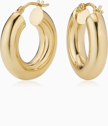 Oradina 14K Gold Everything Bold Midi Hoops | Nordstrom