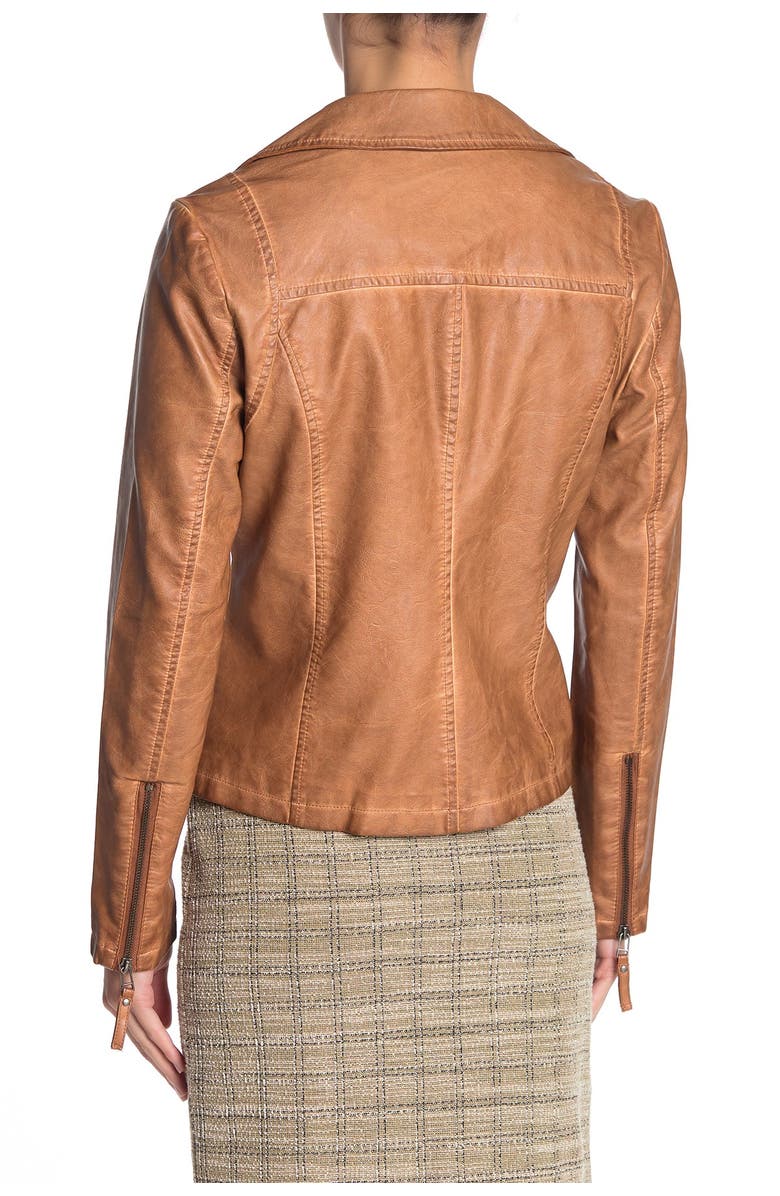 MAX STUDIO MAXSTUDIO Washed Faux Leather Moto Jacket | Nordstromrack