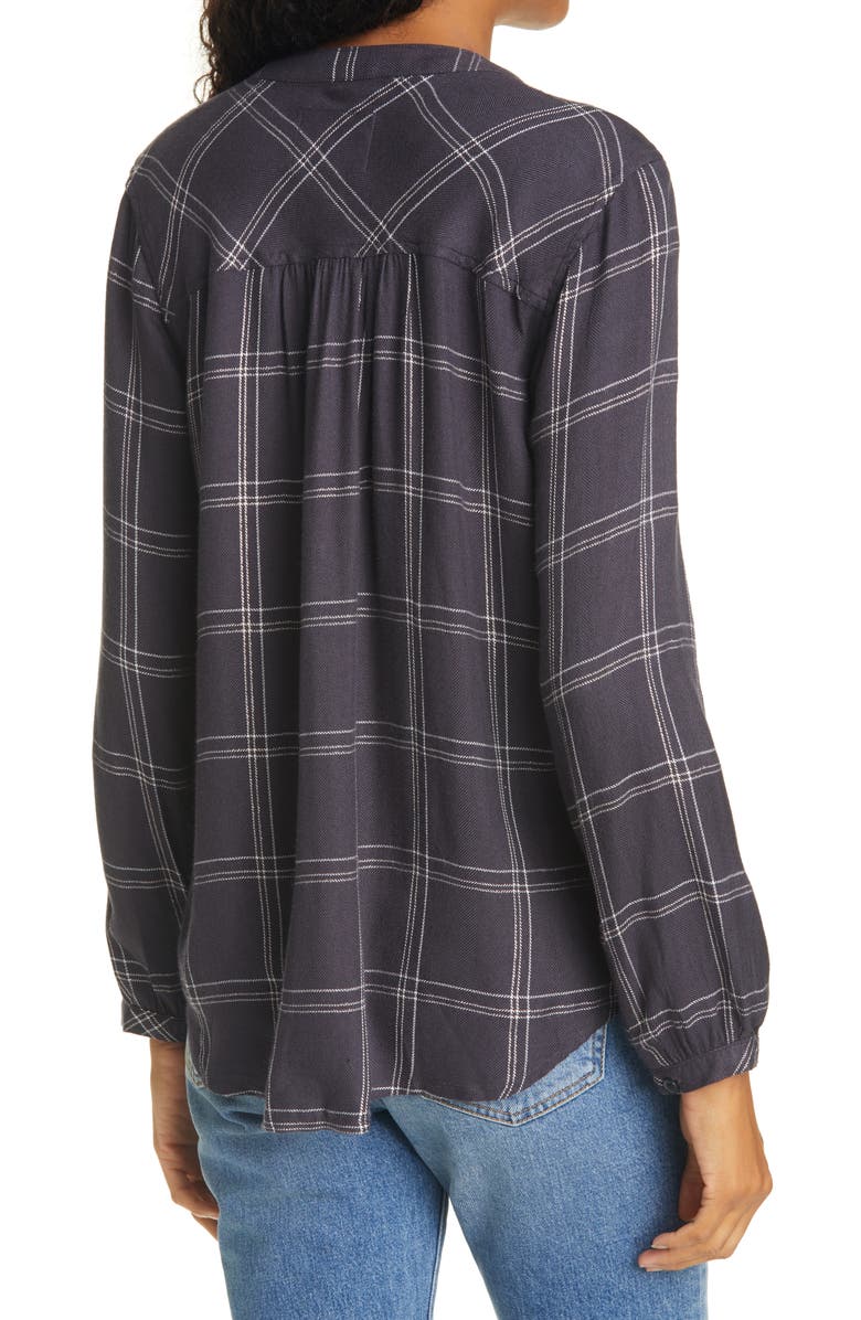 Rails Eloise Windowpane Check Woven Top | Nordstromrack