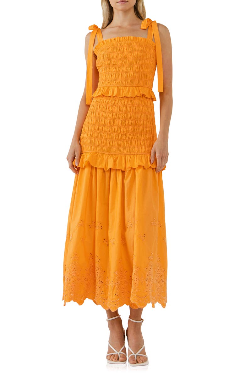 Endless Rose Sunset Smocked Cotton Maxi Dress | Nordstromrack