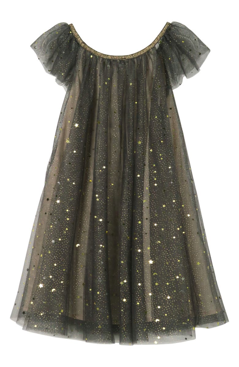 Zunie Kids' Foil Print Flutter Sleeve Party Dress | Nordstromrack