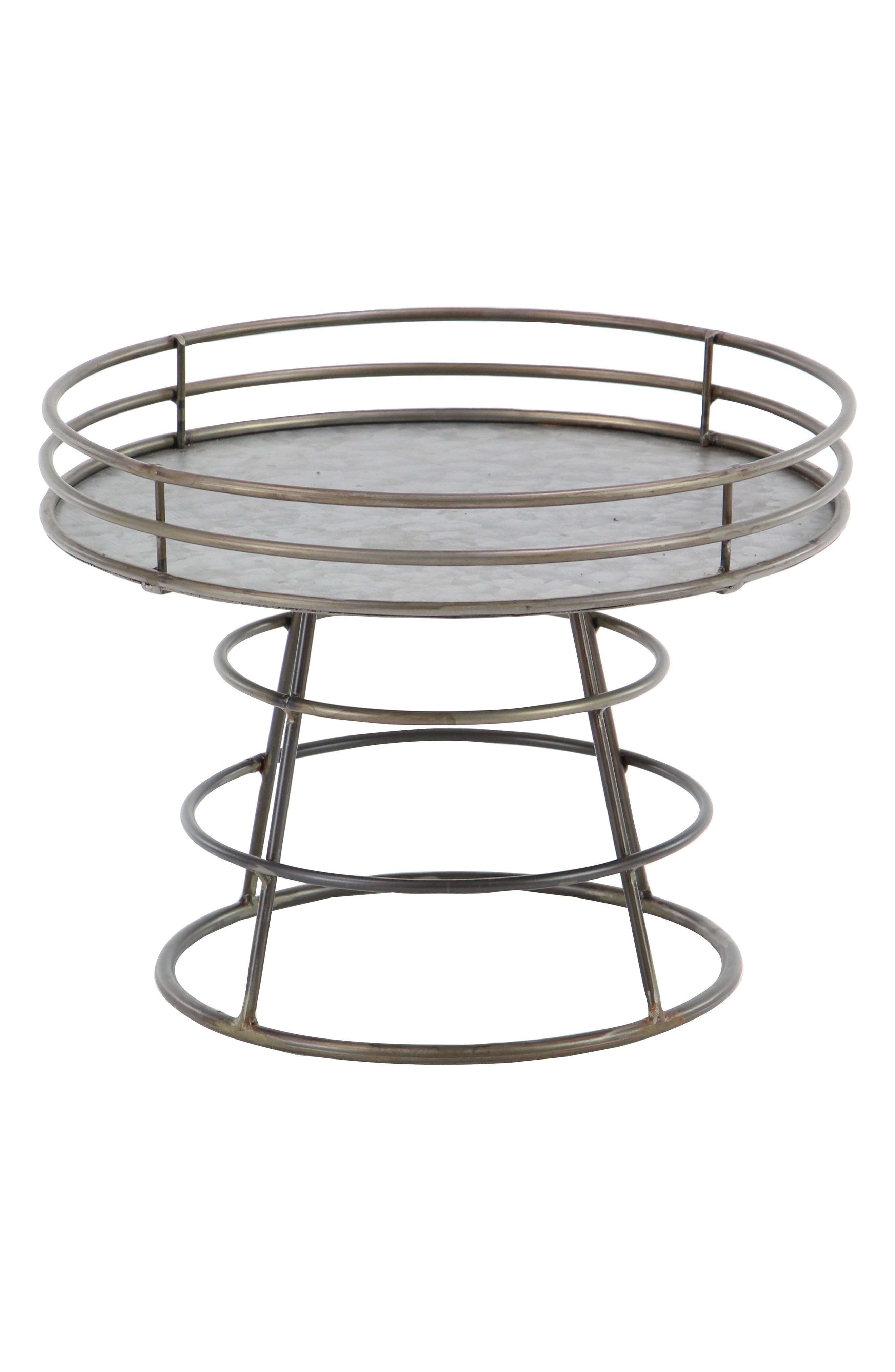 SONOMA SAGE HOME Industrial Iron Round Grey Tray Stand | Nordstromrack
