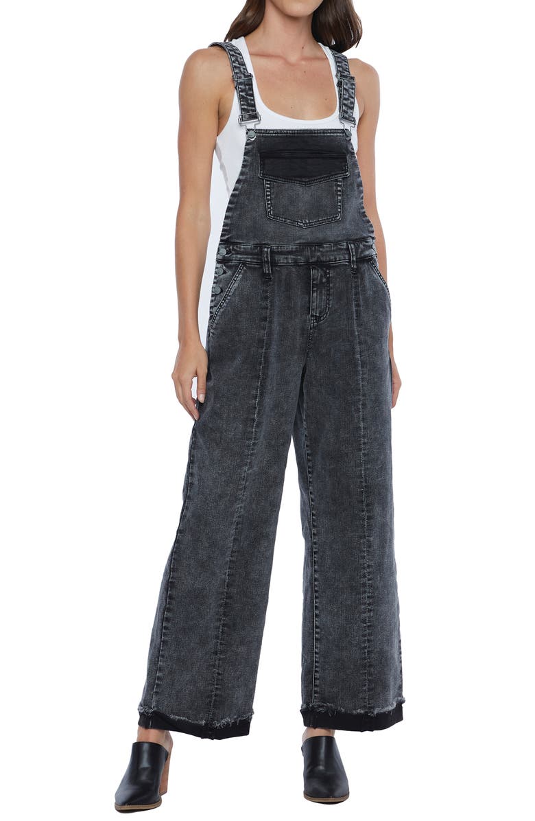 Wash Lab Denim Union Cotton Blend Wide Leg Overalls | Nordstromrack