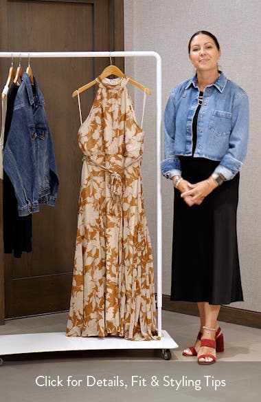 Halogen® Halter Neck Belted Maxi Dress | Nordstromrack