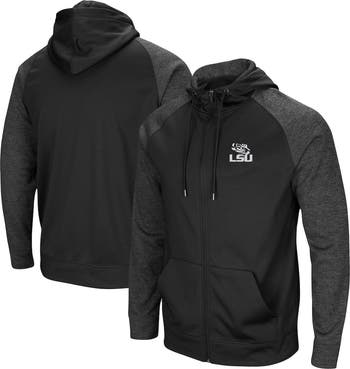 COLOSSEUM Men's Colosseum Black LSU Tigers Blackout 2.0 Raglan Full-Zip ...
