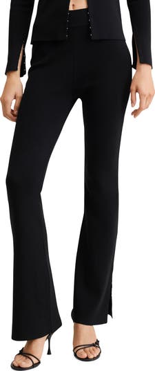 MANGO High Waist Split Hem Knit Pants | Nordstrom