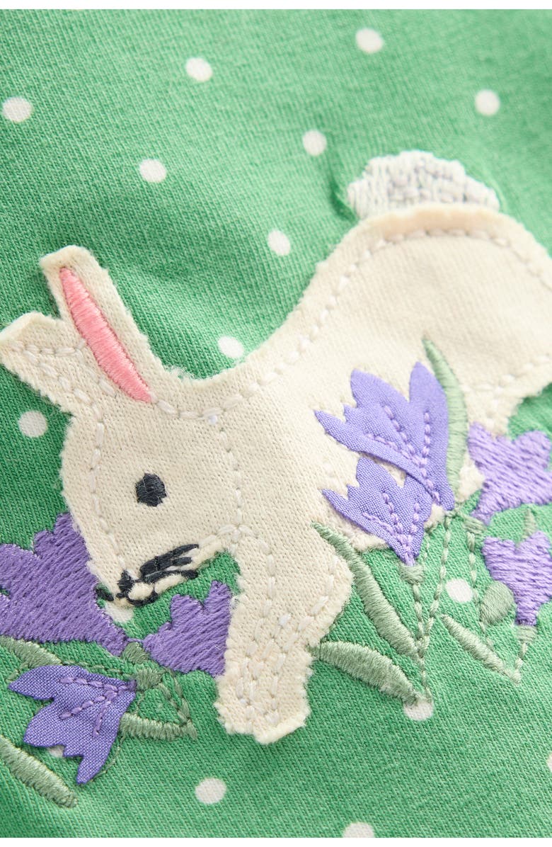 Mini Boden Kids' Polka Dot Bunny Appliqué Cotton Graphic Leggings ...