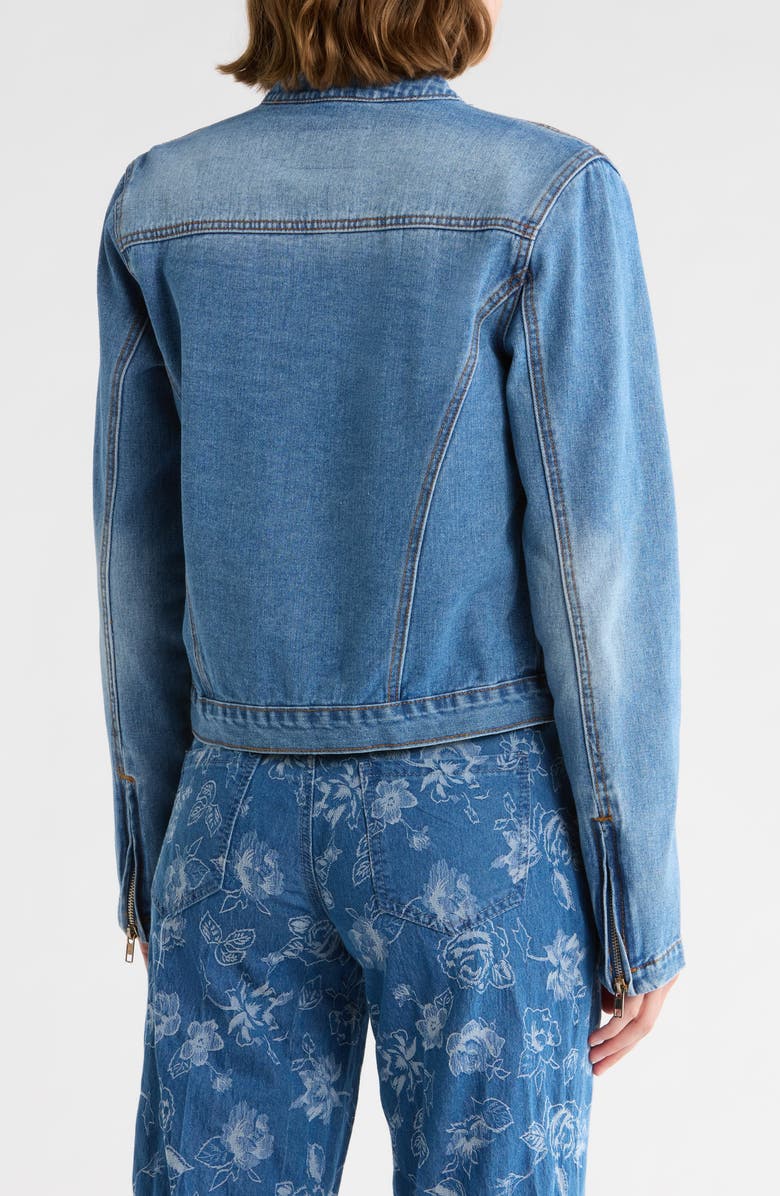 FLYING ANGEL Zip Cuff Denim Moto Jacket | Nordstromrack