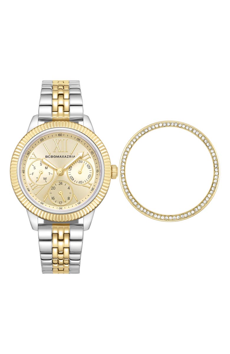 BCBG Max Azria Three-Hand Quartz Two-Tone Bracelet Watch, 36mm ...