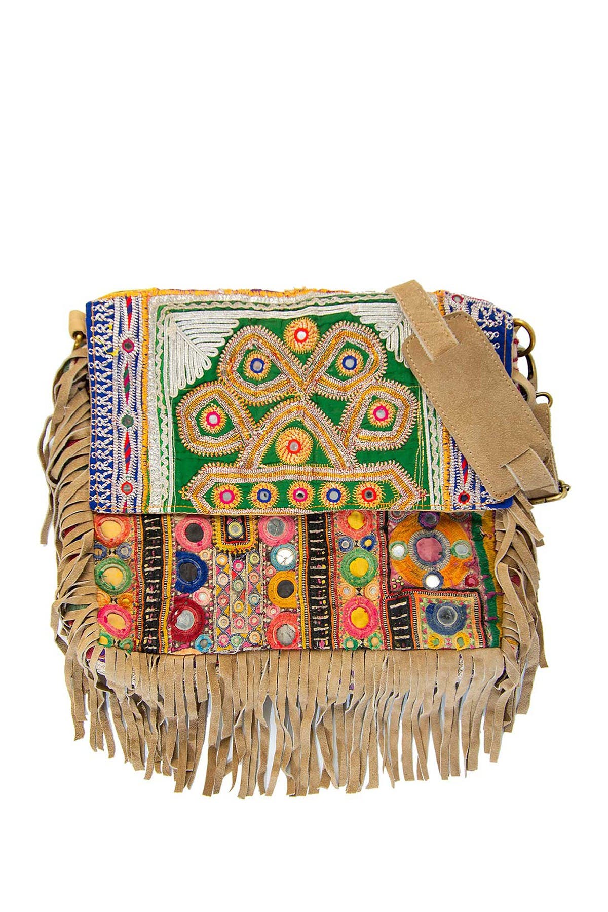 VINTAGE ADDICTION Boho Chic Suede Fringe Messenger Bag | Nordstromrack