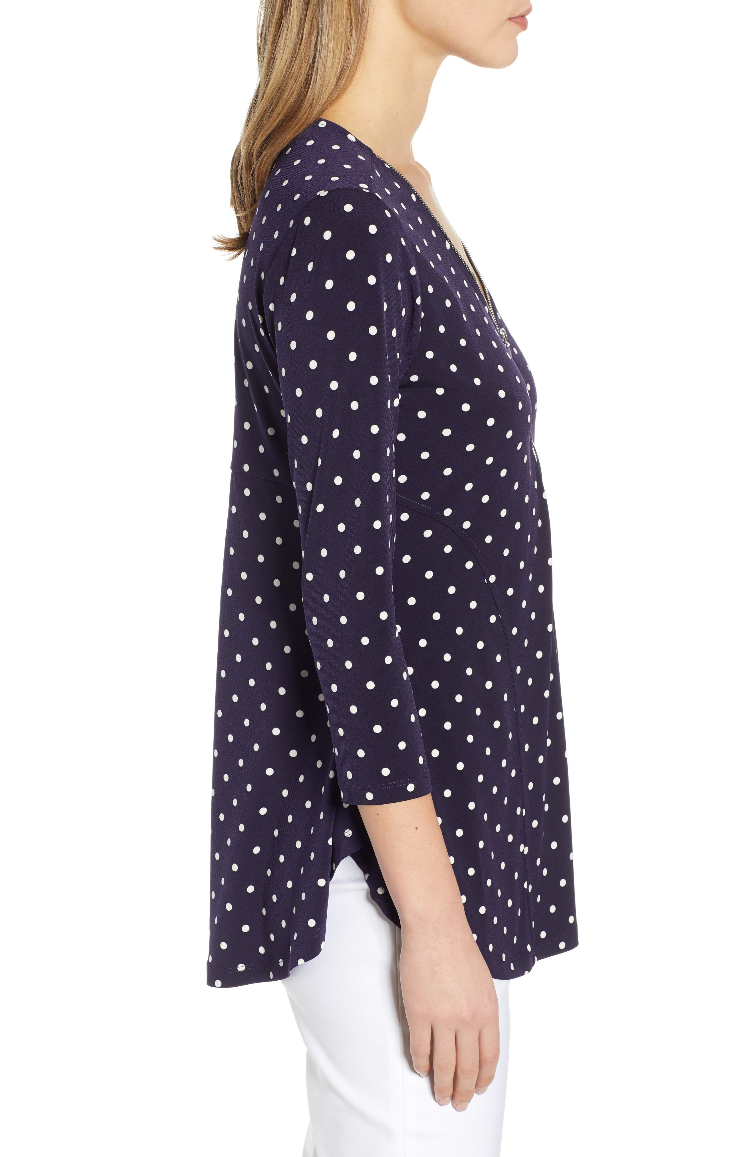 Chaus Zipper Dot Top | Nordstrom