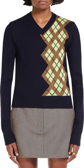 SPORTMAX Argyle Detail Virgin Wool Vest | Nordstrom