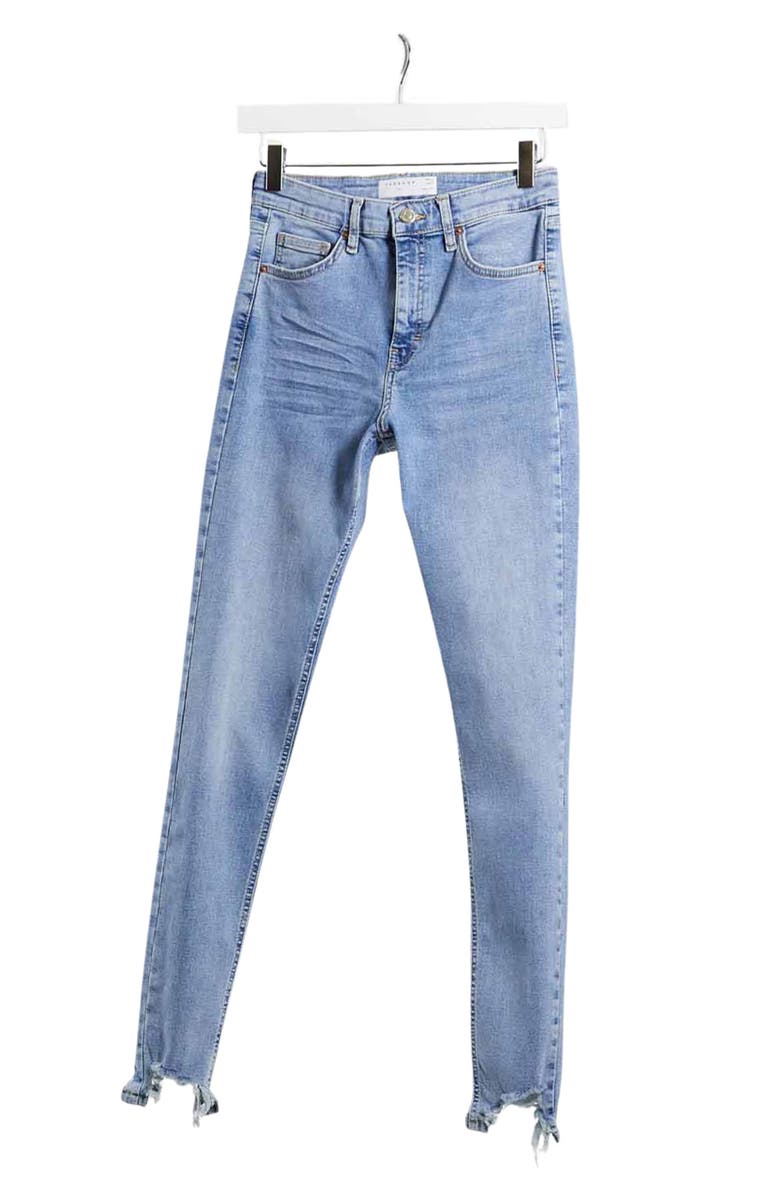 Topshop Jamie Jagged Hem High Waist Moto Jeans | Nordstromrack