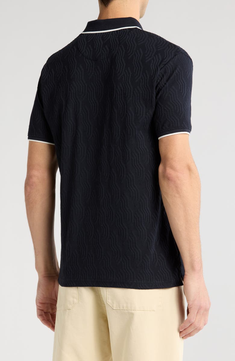 DENIM AND FLOWER Textured Zip Polo | Nordstromrack