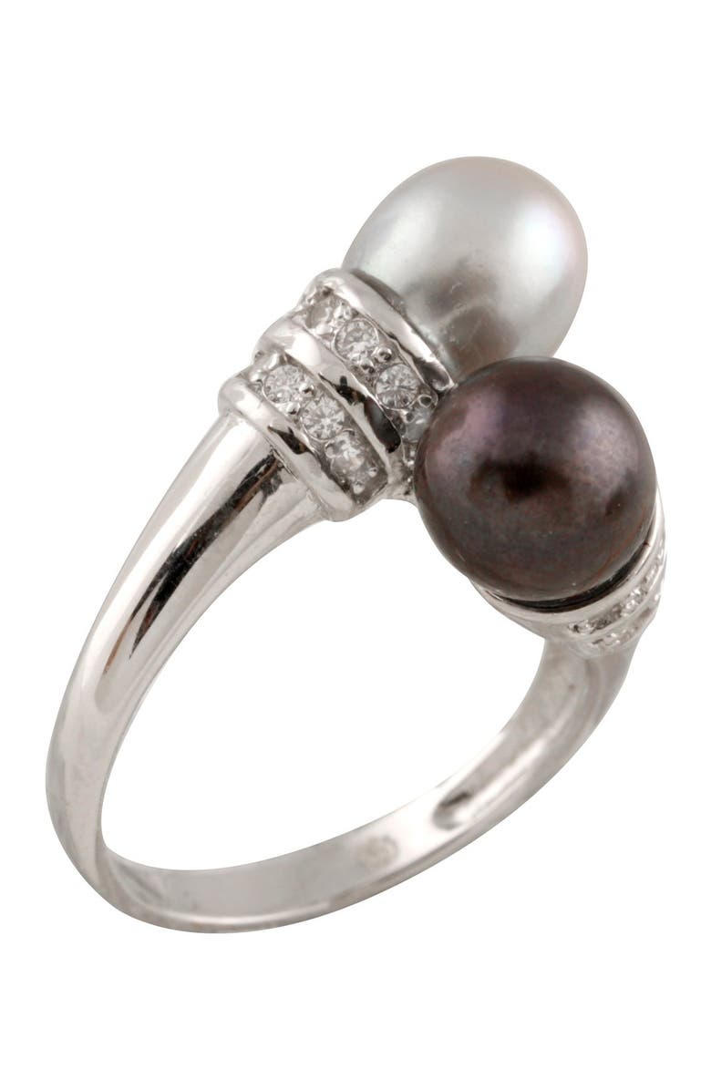 SPLENDID PEARLS 7-8mm Dyed Double Cultured Freshwater Pearl Ring ...