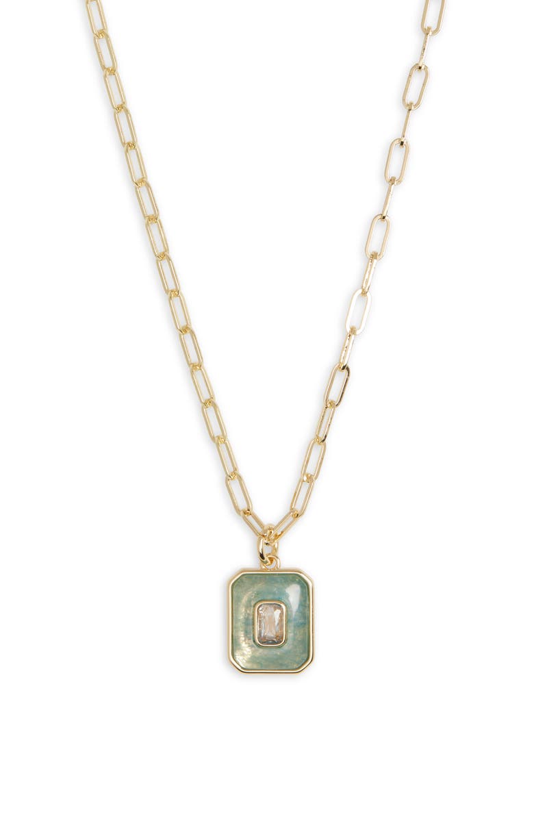 Leith Cubic Zirconia Inlay Stone Pendant Necklace | Nordstromrack