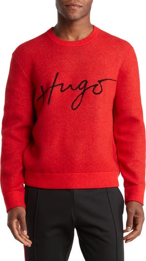 HUGO Stigg Logo Wool Blend Sweater | Nordstromrack