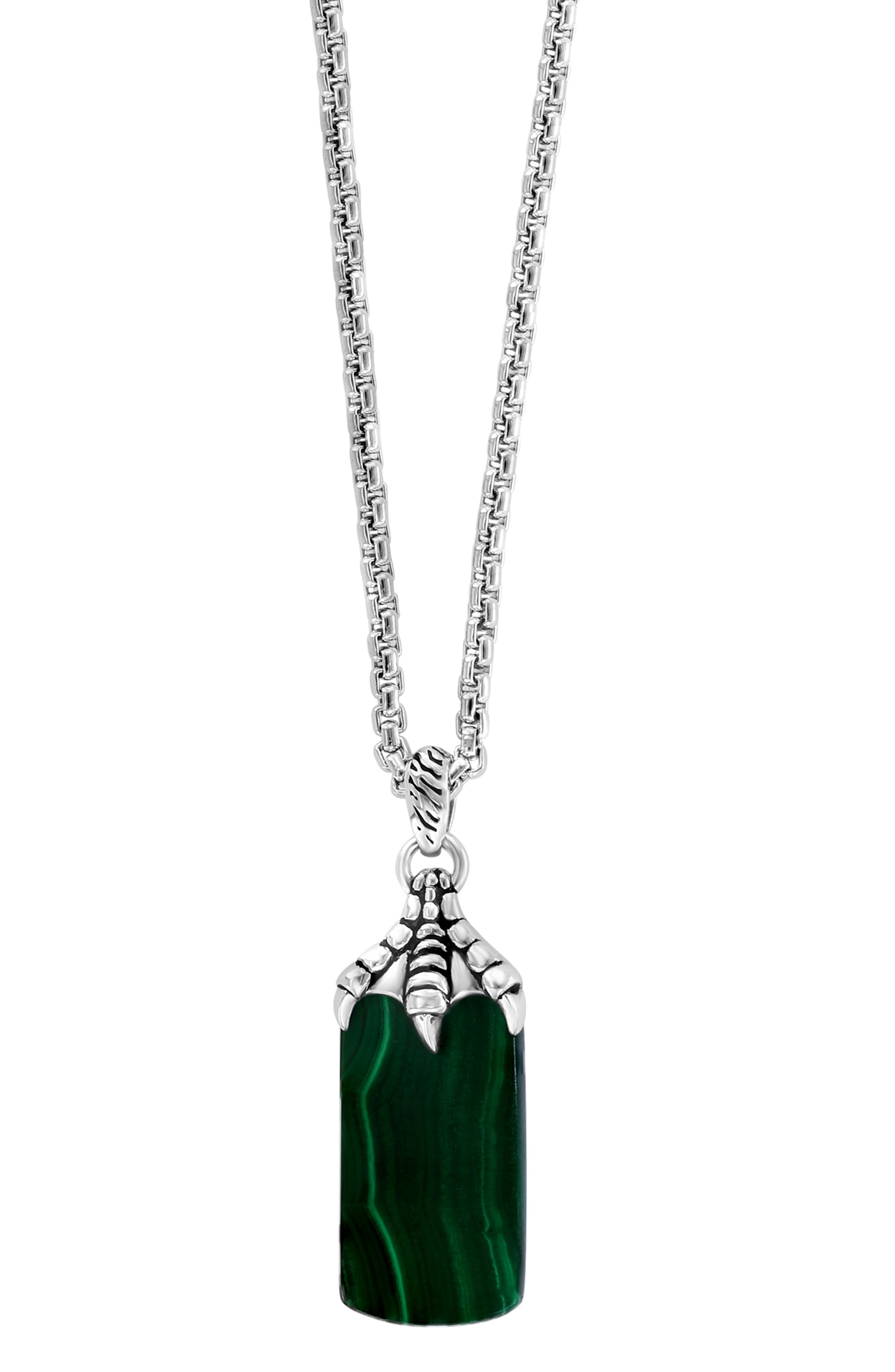 EFFY Sterling Silver & Malachite Pendant Necklace | Nordstromrack