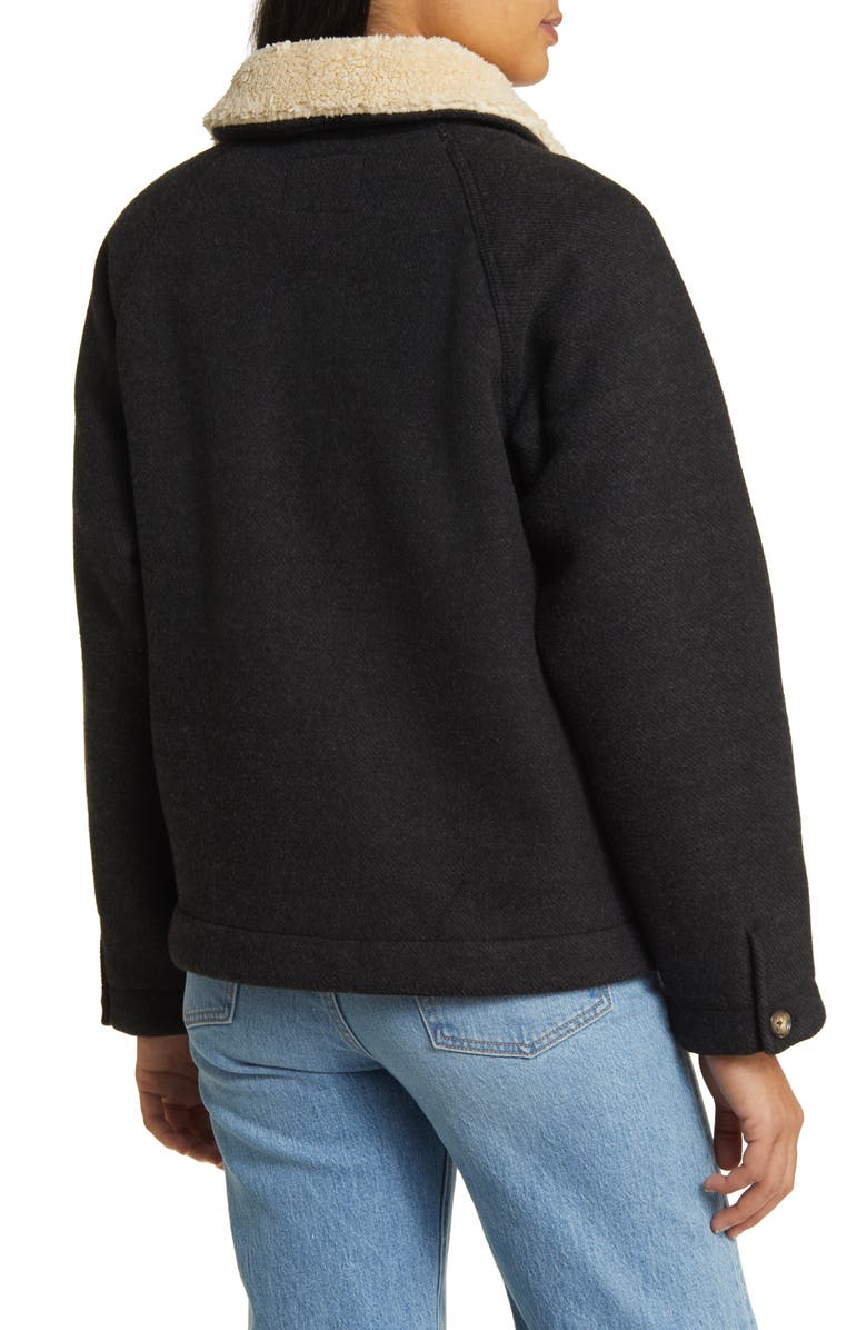 Faherty Legend™ High Pile Fleece Collar Crop Jacket | Nordstromrack