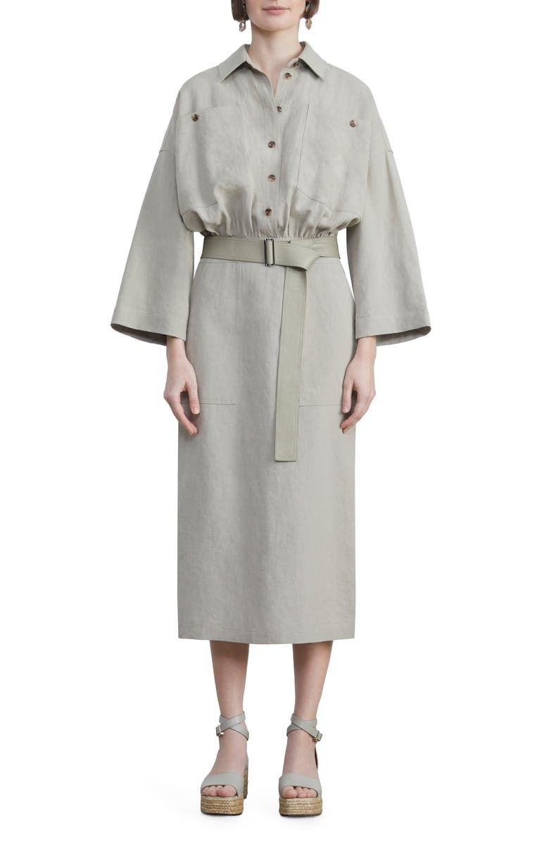 Lafayette 148 New York Whit Linen Shirtdress | Nordstromrack