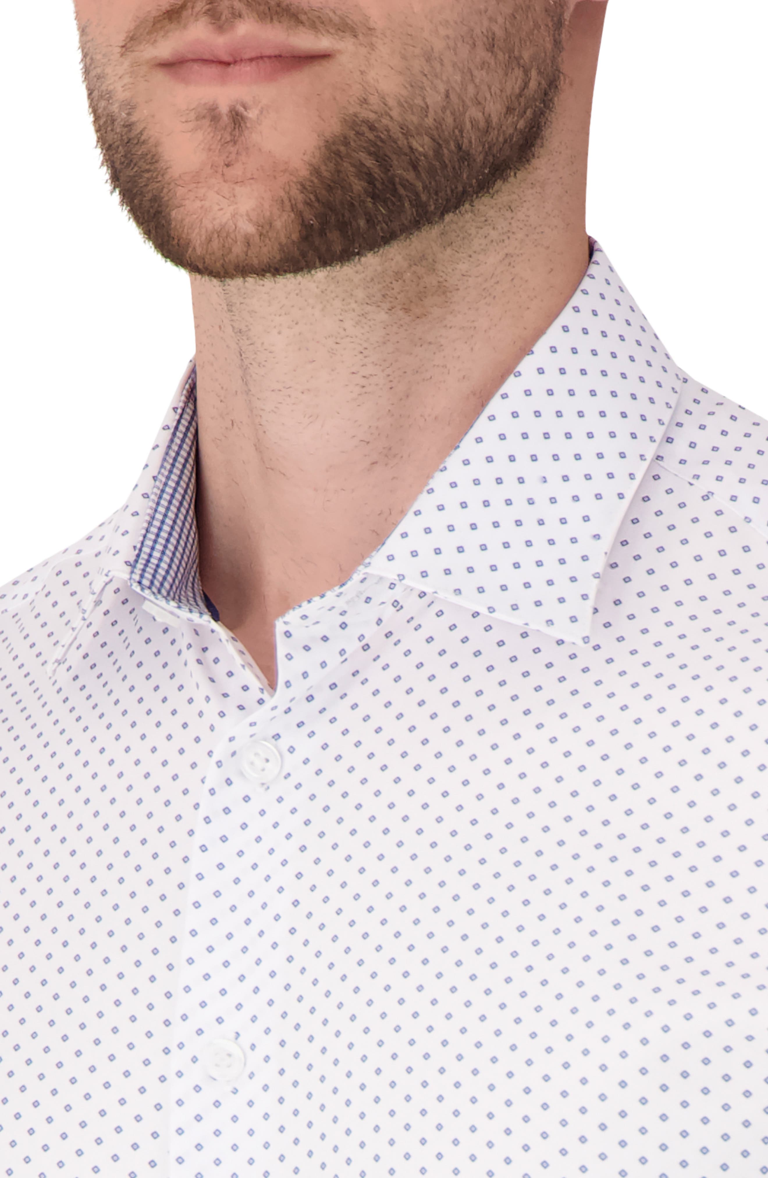 Report Collection Diamond Print Slim Fit Stretch Dress Shirt ...