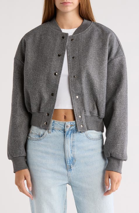 Women's Grey Bomber Jackets | Nordstrom Rack