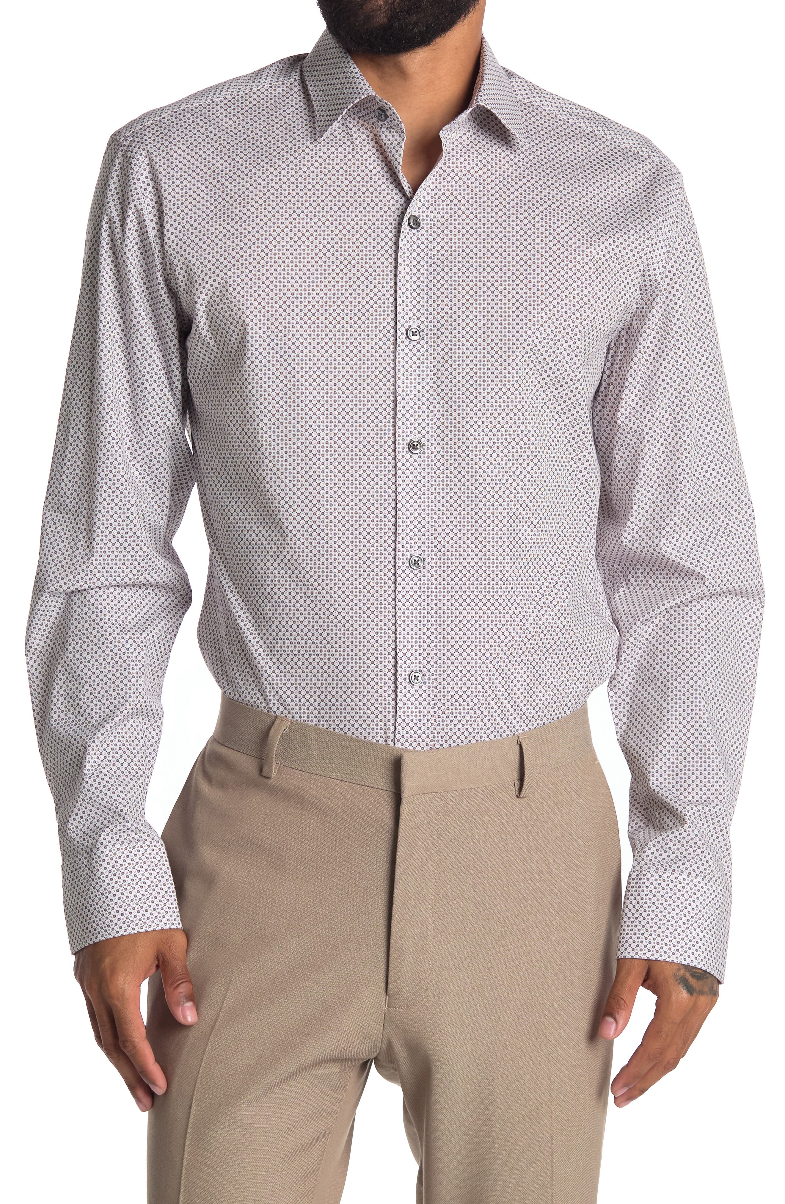 Bugatchi Abstract Geo Print Shaped Fit Shirt | Nordstromrack