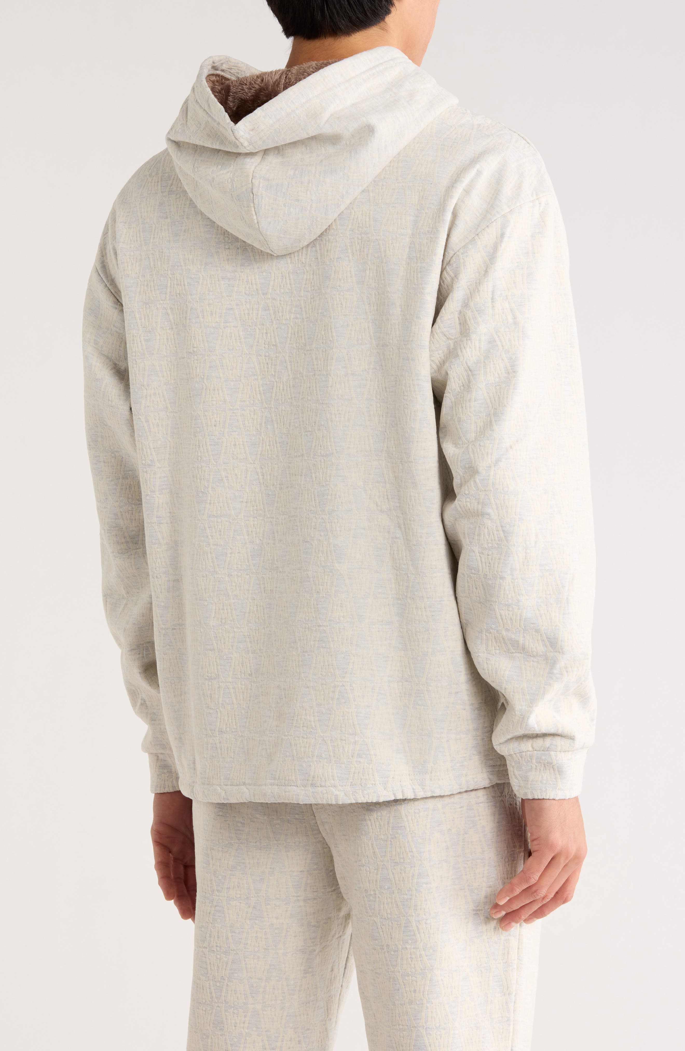 FLEECE FACTORY Monogram Faux Fur Lined Hoodie | Nordstromrack