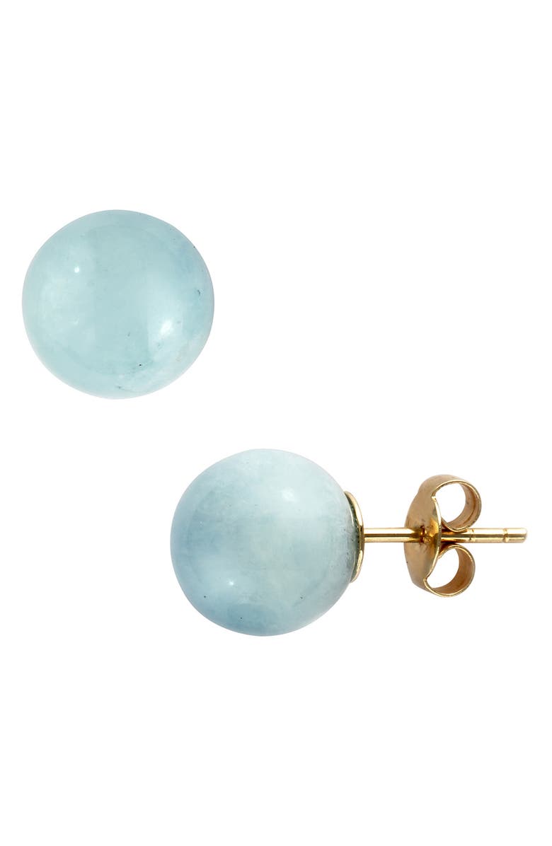 EFFY 14K Yellow Gold Milky Aquamarine Ball Stud Earrings | Nordstromrack
