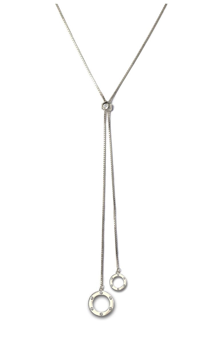 Liza Schwartz Orbit Sterling Silver Cubic Zirconia Circle Lariat ...