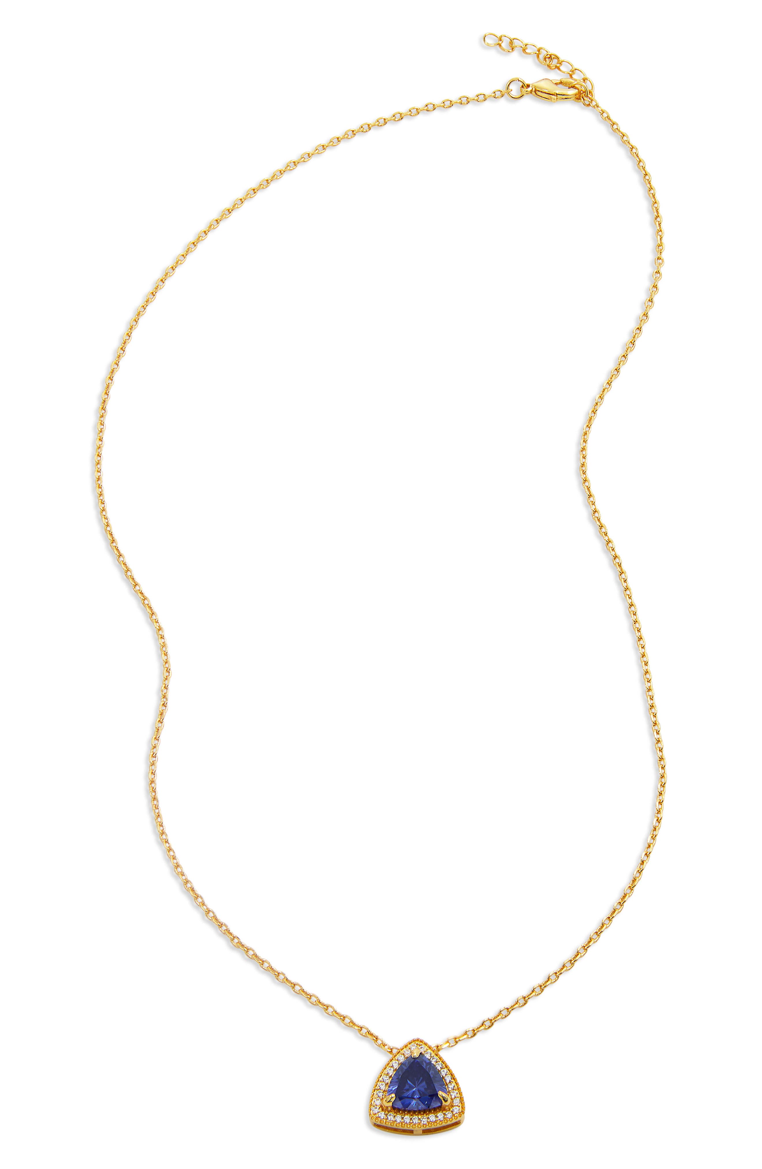 SAVVY CIE JEWELS 18K Yellow Gold Plated Sterling Silver Trillion Cut CZ ...