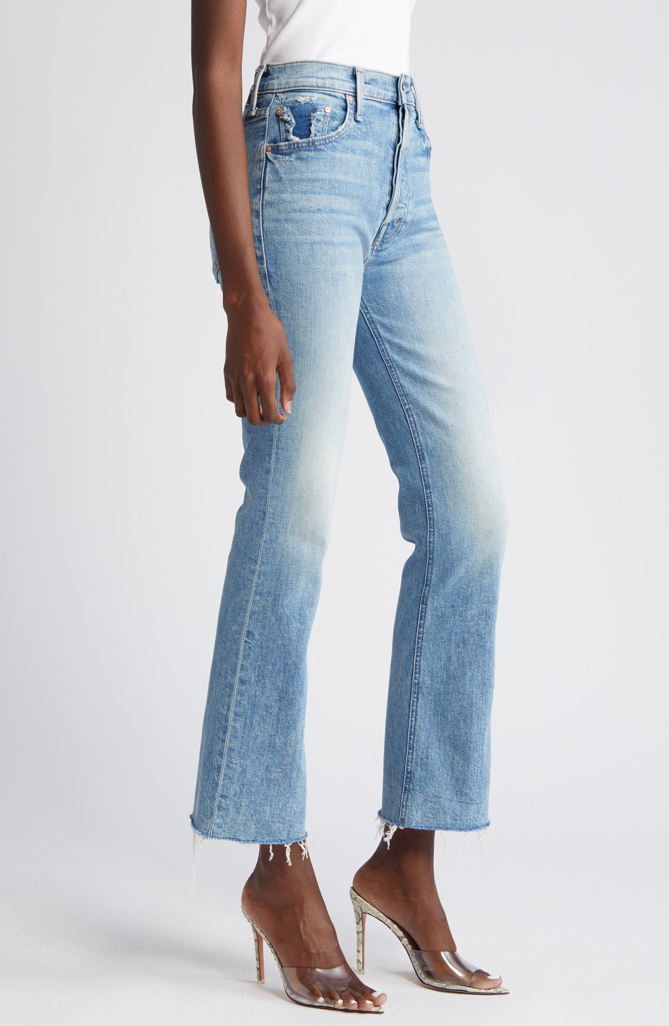 MOTHER The Tripper High Waist Flood Frayed Flare Jeans | Nordstrom